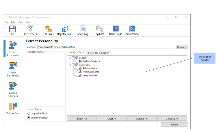 Extract User State Migration Manager Users Guide