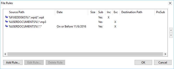 File Rules - Migration Manager User's Guide