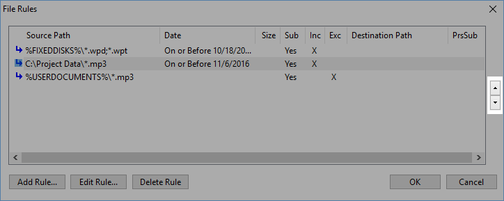 File Rules - Migration Manager User's Guide